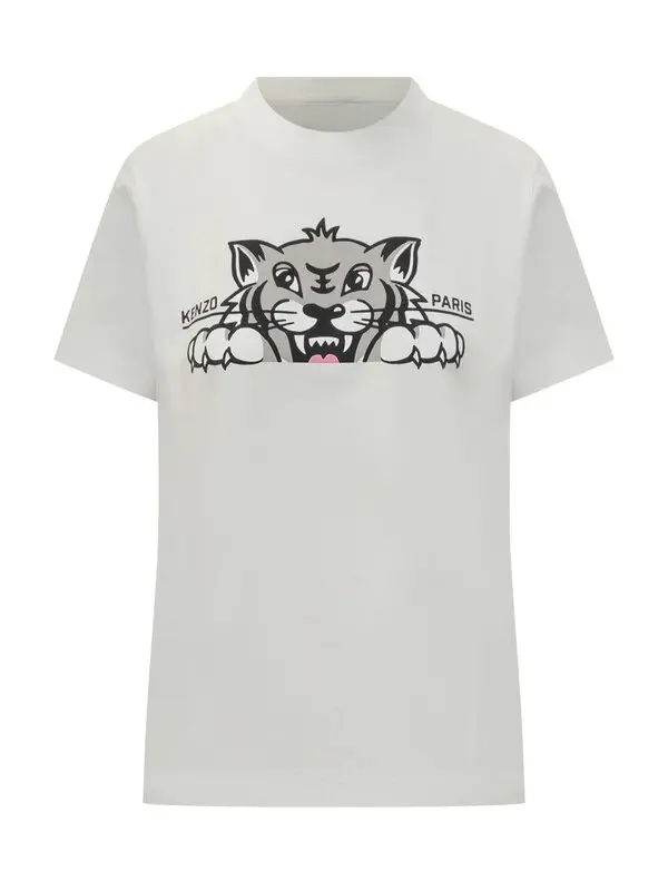 Kenzo Tiger Print Cotton T-shirt - White