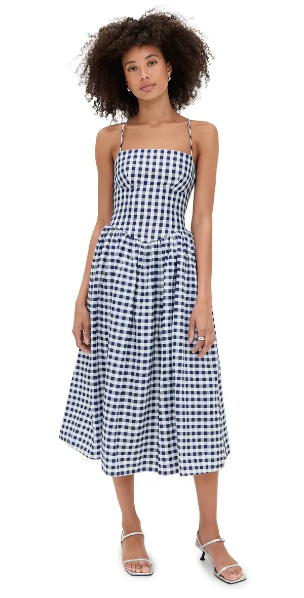 SELF-PORTRAIT Printed Taffeta Midi Dress