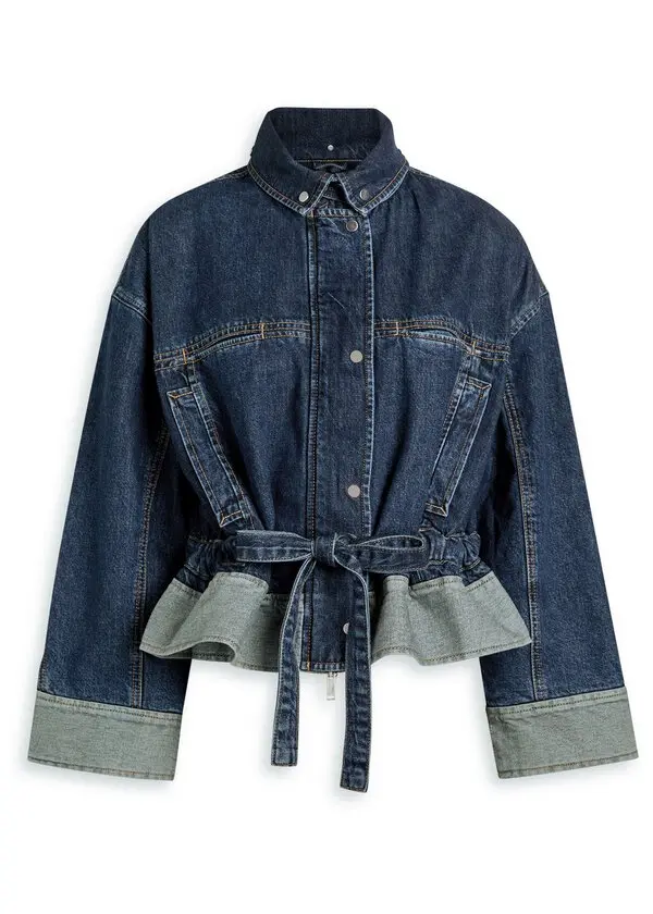 3.1 Phillip Lim Boxy Tie-waist Denim Jacket - Indigo