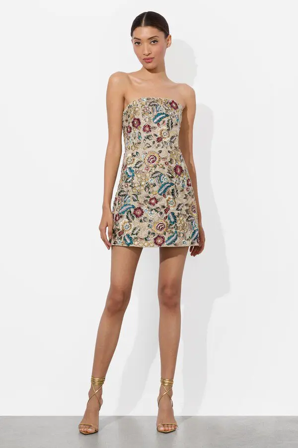 Alice + Olivia Velia Embellished Mini Gown