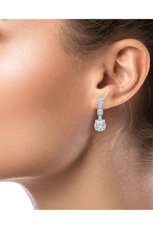 KENNETH JAY LANE Graduated Round Cz Drop Earrings