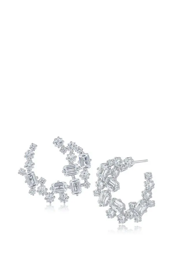 KENNETH JAY LANE Round And Emerald Cz Earrings