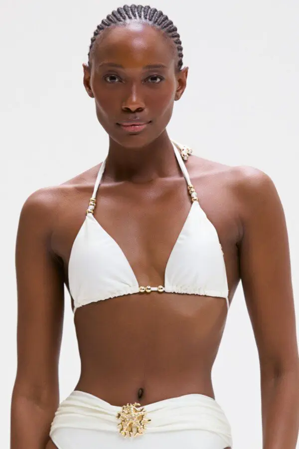 PatBO Beaded Triangle Bikini Top