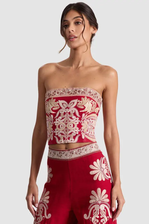 Alice + Olivia Cece Embroidered Top