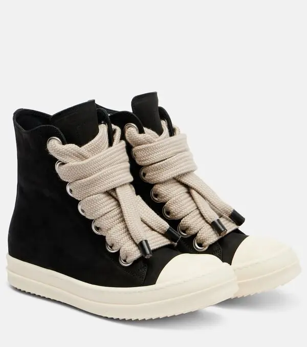 Rick Owens Jumbolace Geobasket Leather Sneakers