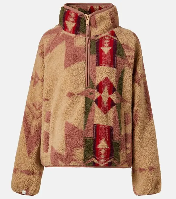 The Upside Harlow Printed Fleece Half-zip Sweater
