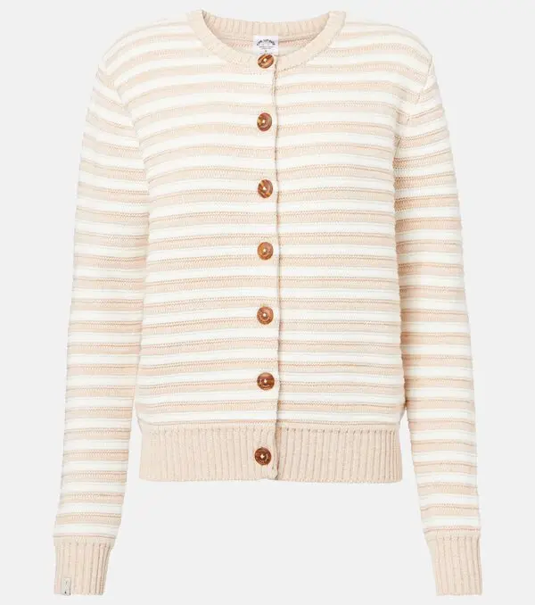 The Upside Isabeli Striped Organic Cotton Cardigan - Brown