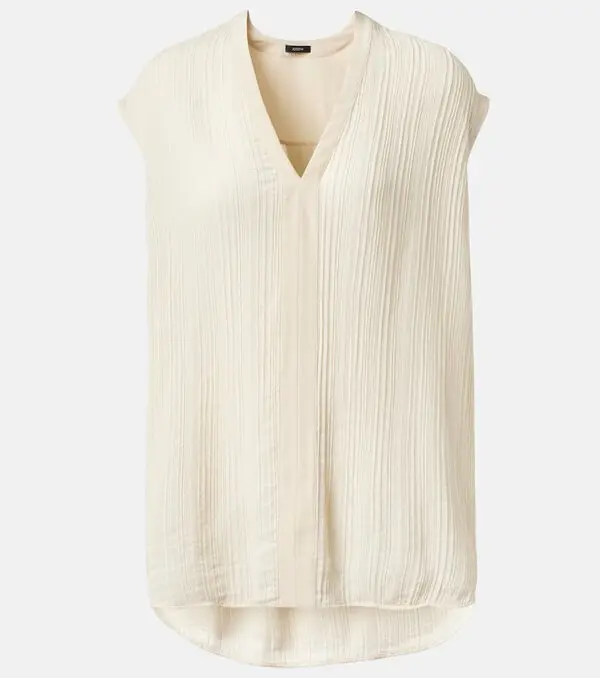 JOSEPH Lucien Pleated Top - White