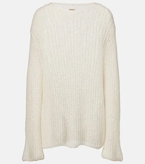 Khaite Elowen Open-knit Cotton-blend Sweater - White