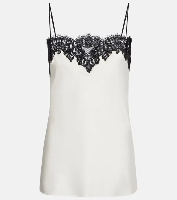 Stella McCartney Lace-trimmed Satin Camisole - White