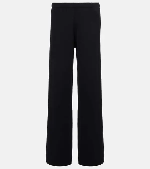 LISA YANG Aina Wide-leg Cotton And Cashmere Pants - Black