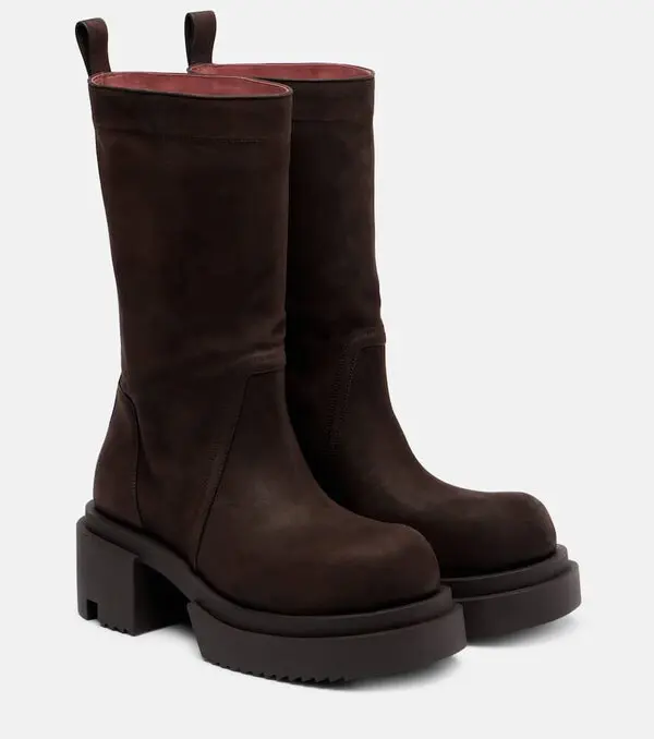 Rick Owens Bogun Leather Ankle Boots - Black