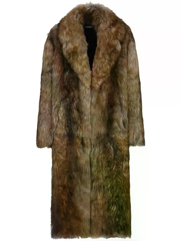 Dolce & Gabbana Shearling Long Coat - Brown