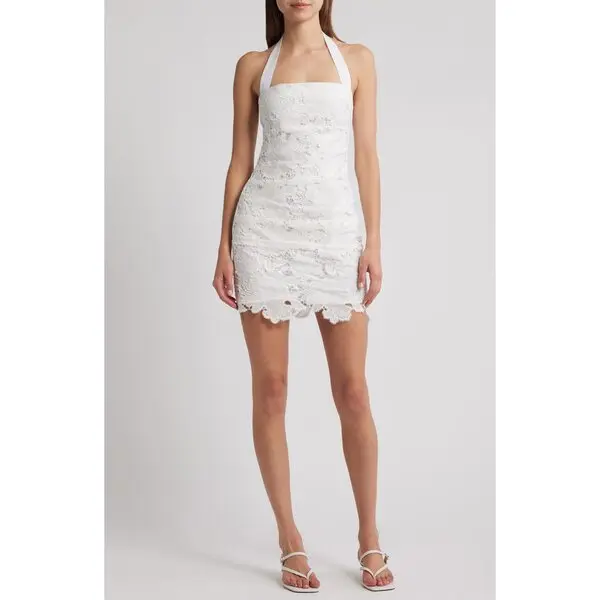 DELFI COLLECTIVE Alva Lace Halter Mini Dress