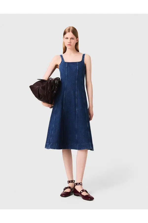 Maje Midi Denim Dress - Blue