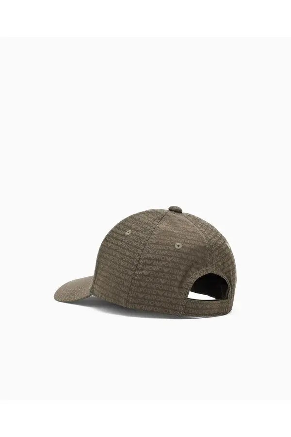 Emporio Armani Jacquard Nylon Baseball Cap With Logo - Green