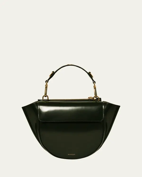 WANDLER Hortensia Mini Patent Leather Shoulder Bag - Jazz Olive