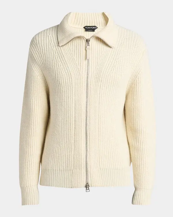 TOM FORD Wool And Mohair Blend Full Zip Sweater
