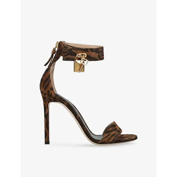 TOM FORD Padlock 105 Leopard-print Heeled Sandals