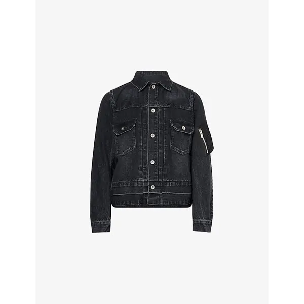 Sacai Contrast-shell Regular-fit Denim Jacket