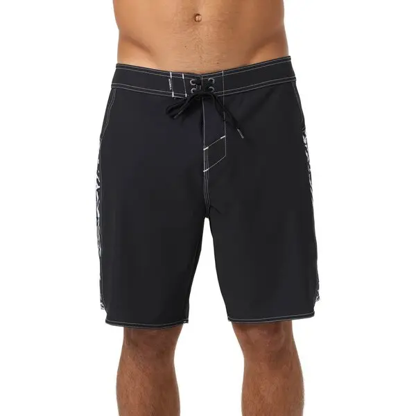 O'Neill Hyperfreak Tech Panel Board Shorts - White And Black
