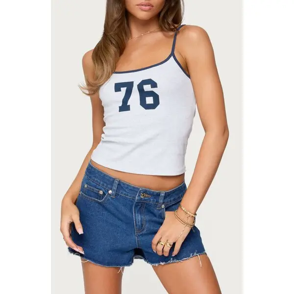 EDIKTED Contrast Tank Top - Gray-melange