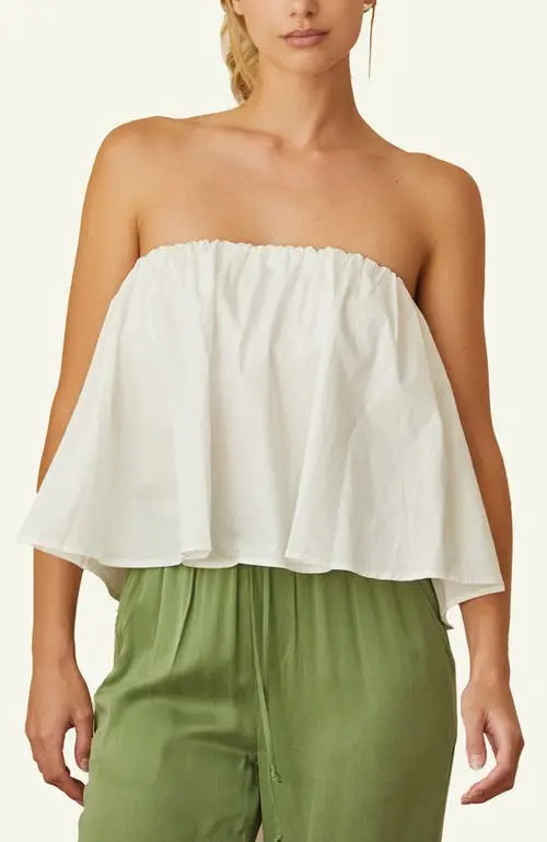 CRESCENT Poplin Tube Top - White