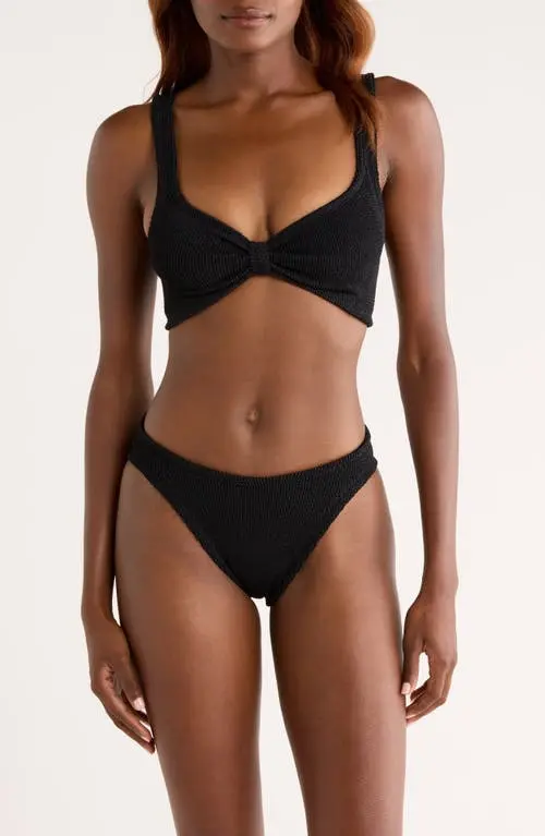Hunza G Bonnie Crinkle Twist Two-piece Swimsuit - Black