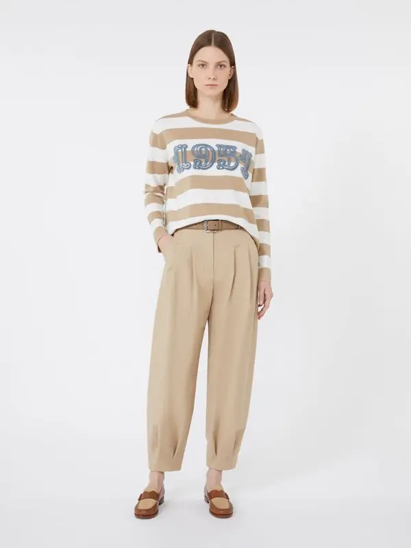 Max Mara Embroidered Wool Sweater - Sand