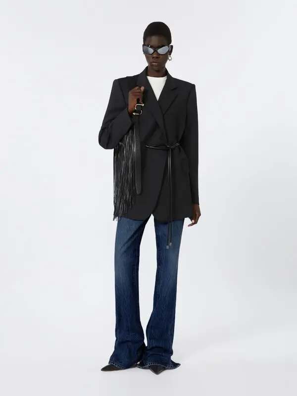 Max Mara Belted Double-breasted Blazer - Black