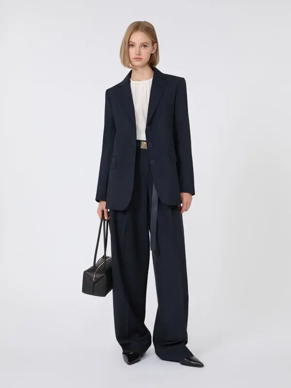 Max Mara Woollen Cloth Blazer - Navy