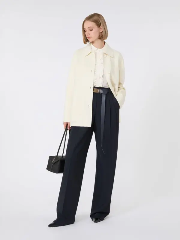 Max Mara Wool, Cashmere, And Silk Broadcloth Jacket - White