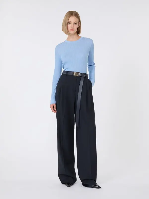 Max Mara Sequinned Wool And Silk Sweater - Light Blue