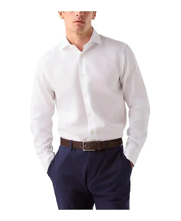 Robert Talbott Reynolds Hopsack Shirt In Classic Fit - White
