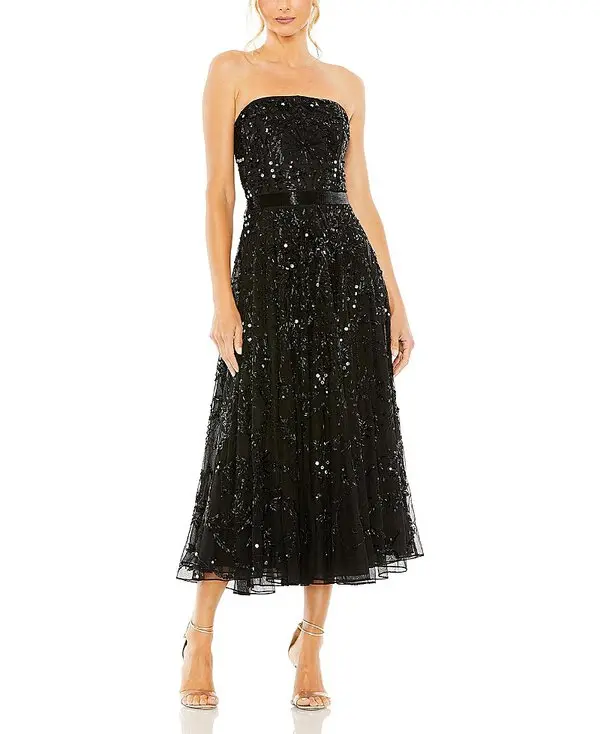Mac Duggal Strapless Embellished A-line Dress