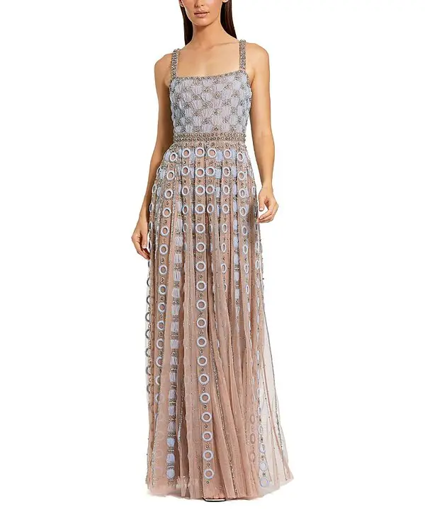 Mac Duggal Sleeveless Embellished A-line Gown