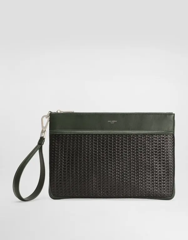 Dolce & Gabbana Plongé Woven Calfskin Necessaire - Multicolor