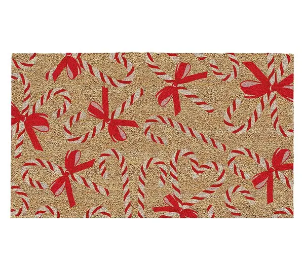 DESIGN IMPORTS Candy Canes & Bows Doormat