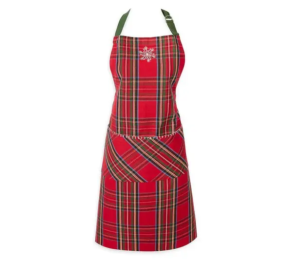 DESIGN IMPORTS Tis The Season Plaid Apron