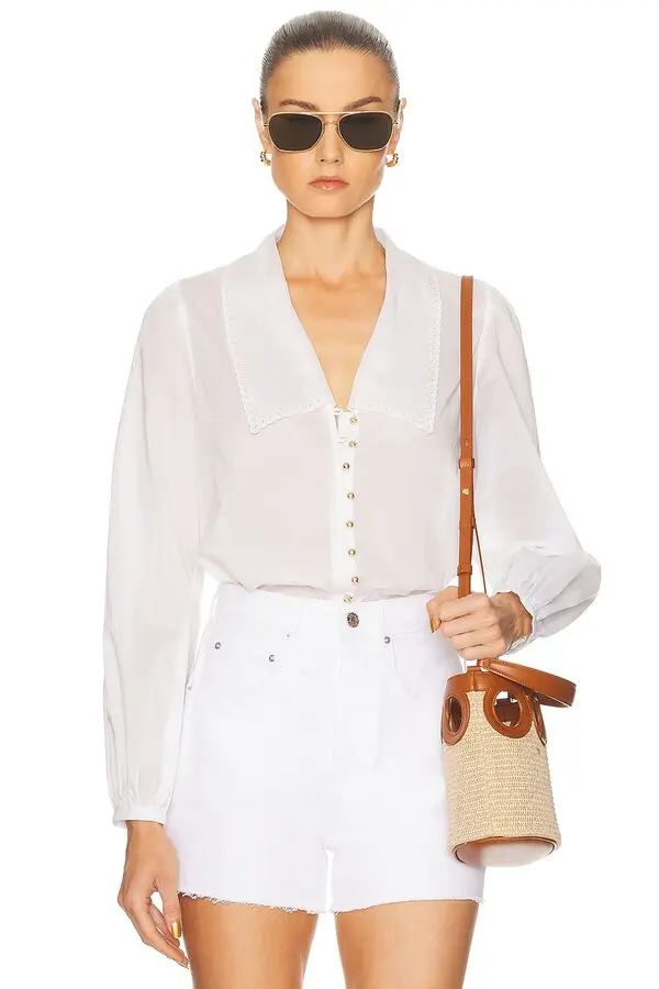 FRAME The Eyelet Sailor Blouse