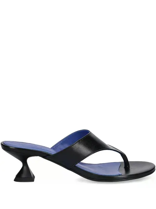 ALOHAS Tess Leather Thong Sandals - Black