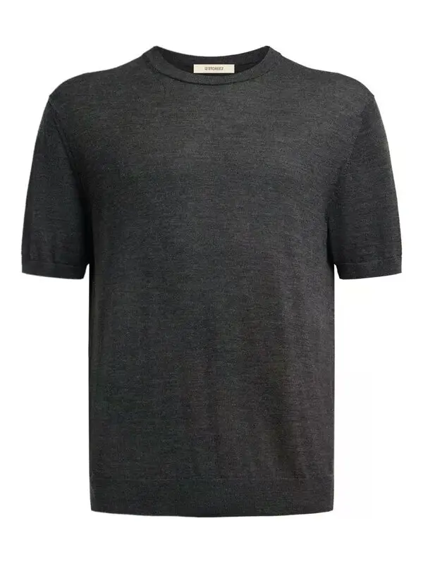 12 STOREEZ Short-sleeve Crew-neck Top - Grey