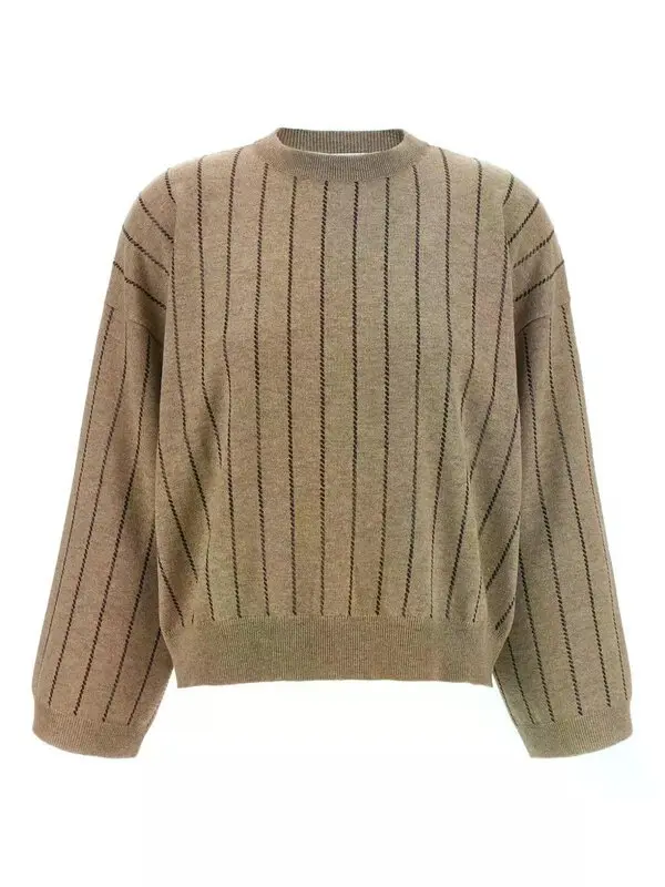 Brunello Cucinelli Striped Cashmere Sweater - Neutrals