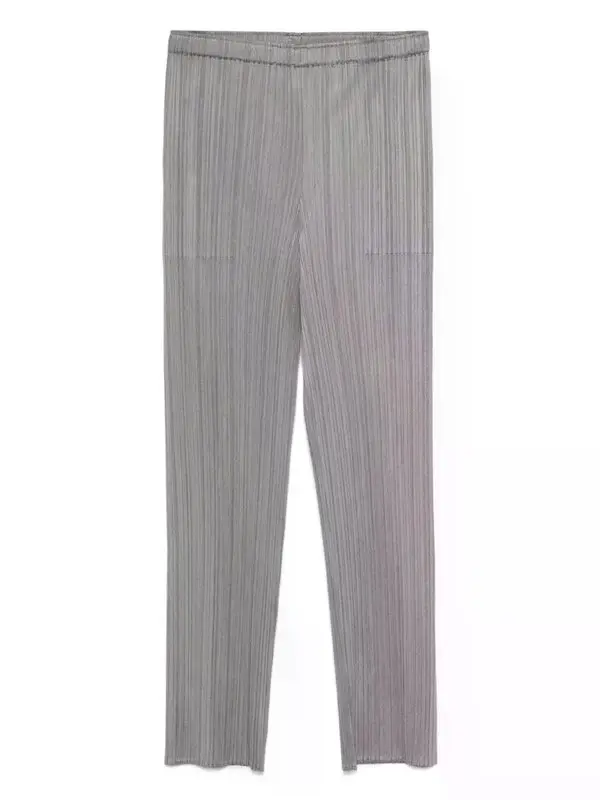 Issey Miyake Pleated Straight-leg Pants - Grey