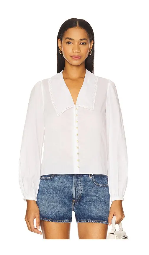 FRAME The Eyelet Sailor Blouse