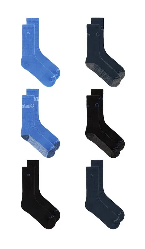 Calvin Klein 6-pack Recycled Poly Cushion Crew Socks