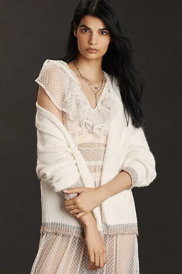 IN THINGS Soft-knit Cardigan Sweater - White