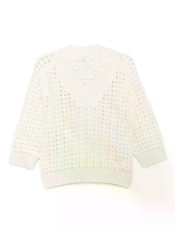 Peserico V-neck Open-knit Sweater