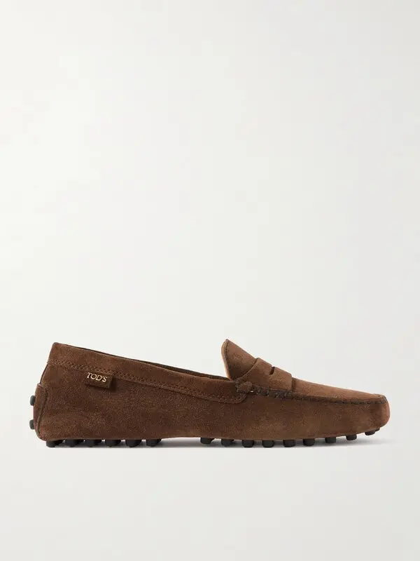 TOD'S Gommino Suede Loafers - Brown