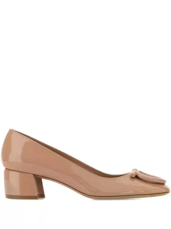 FERRAGAMO Patent Leather Block-heel Pumps